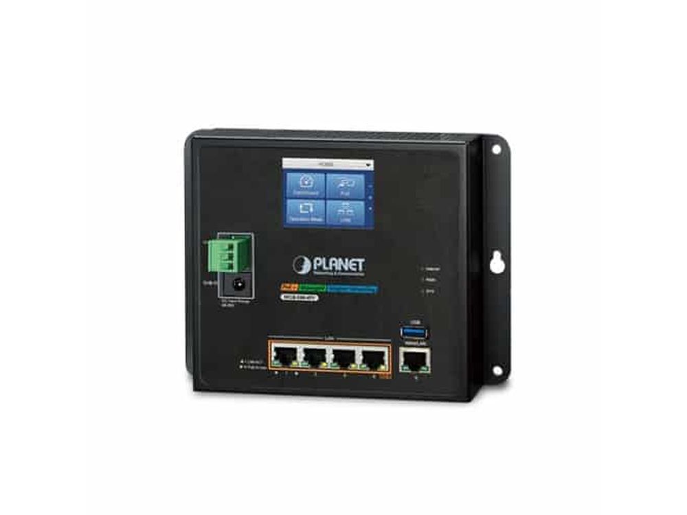 IP30 Industrial Wall-mount Gigabit Router with 4-Port 802.3at PoE+ and ...