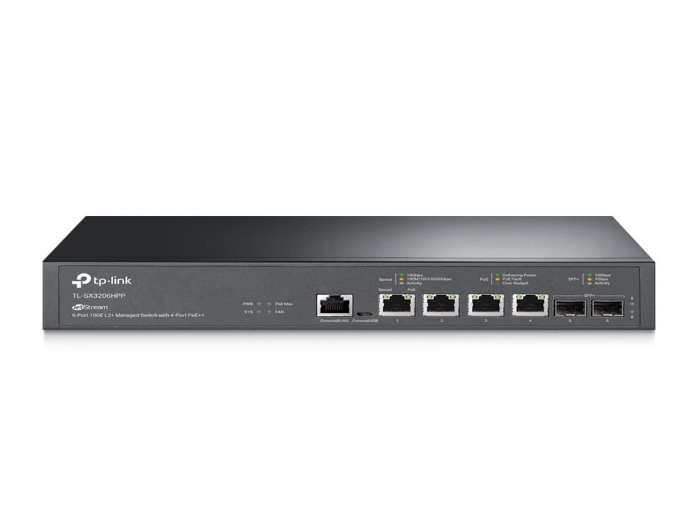 Omada -JetStream 6-Port 10GE L2+ Managed Switch with 4-Port PoE++ ...