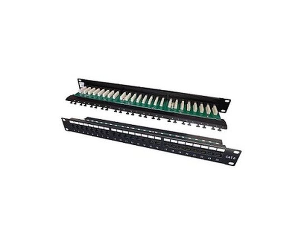 24 port patch panel Cat 6 / 568B version incl. mngt - Teka Telekom
